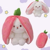 Joyivity Reversible Strawberry Bunny Plush Toy, Strawberry Rabbit ...