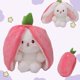 Joyivity Reversible Strawberry Bunny Plush Toy, Strawberry Rabbit ...