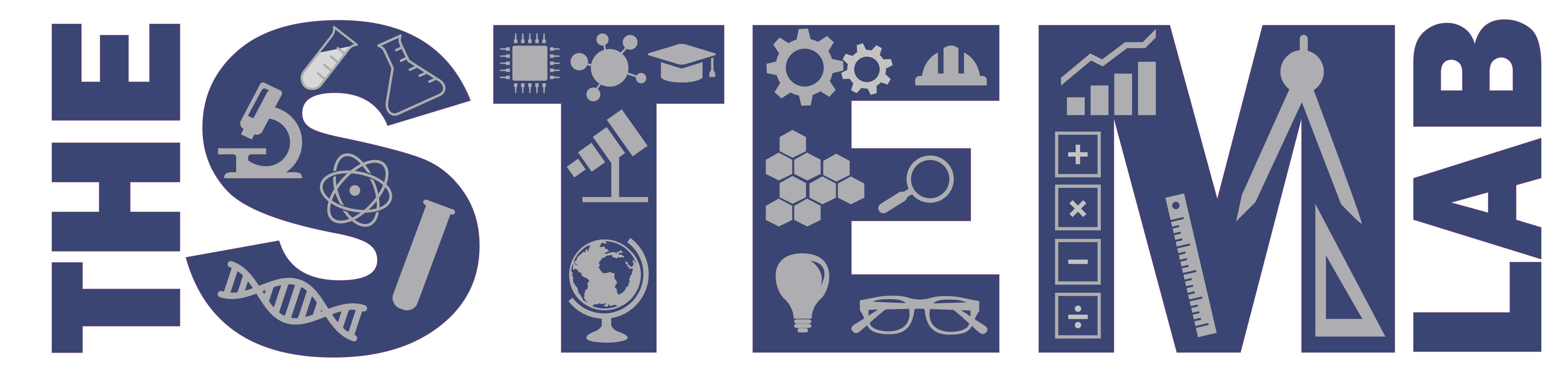 STEM Banner Art with Microscope, DNA, Lab Equipments, Neutron, Globe ...