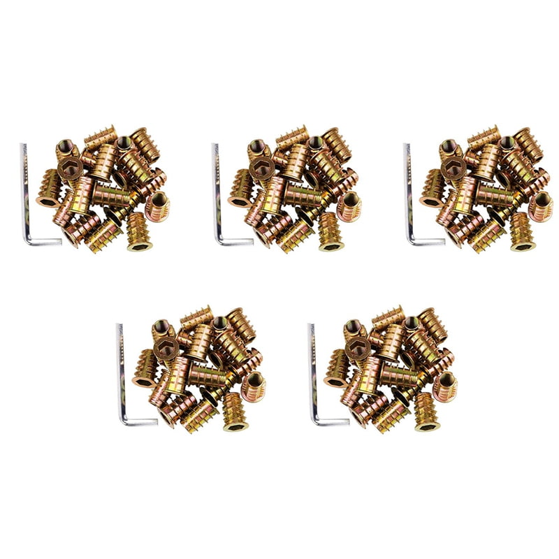 500Pcs M6 x 15mm Furniture Screw in Nut Threaded Wood Inserts Bolt ...