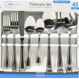 Mainstays Mallory 45 Piece Stainless Steel Silverware Set for Dinner ...