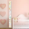 Cartoon Growth Chart for Kids Removable Wall Decor Wood Frame Fabric ...