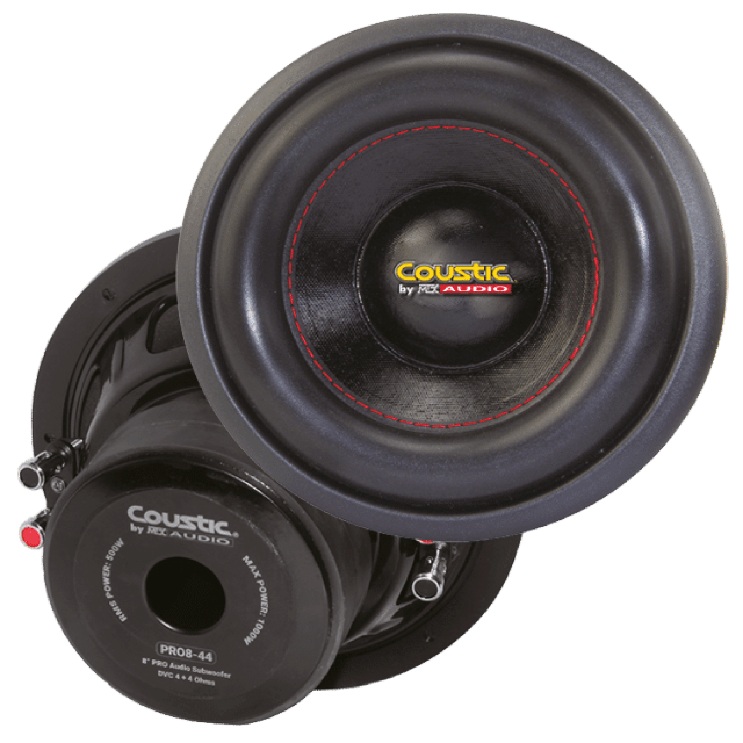 Subwoofer Doble Bobina Coustic PRO8-44 1000 Watts 8 Pulgadas 4 + 4 Ohms ...