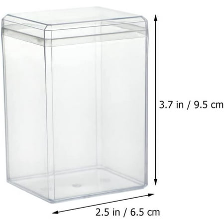 Clear Acrylic Small Plastic Square Cube Candy Party Treat Gift Box ...