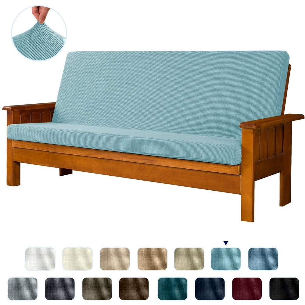 Subrtex Stretch Futon Cover Washable Armless Sofa Protector, Light Blue ...