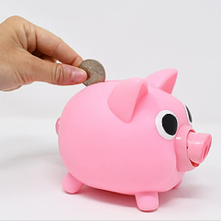 Pink Piggy Bank With Money