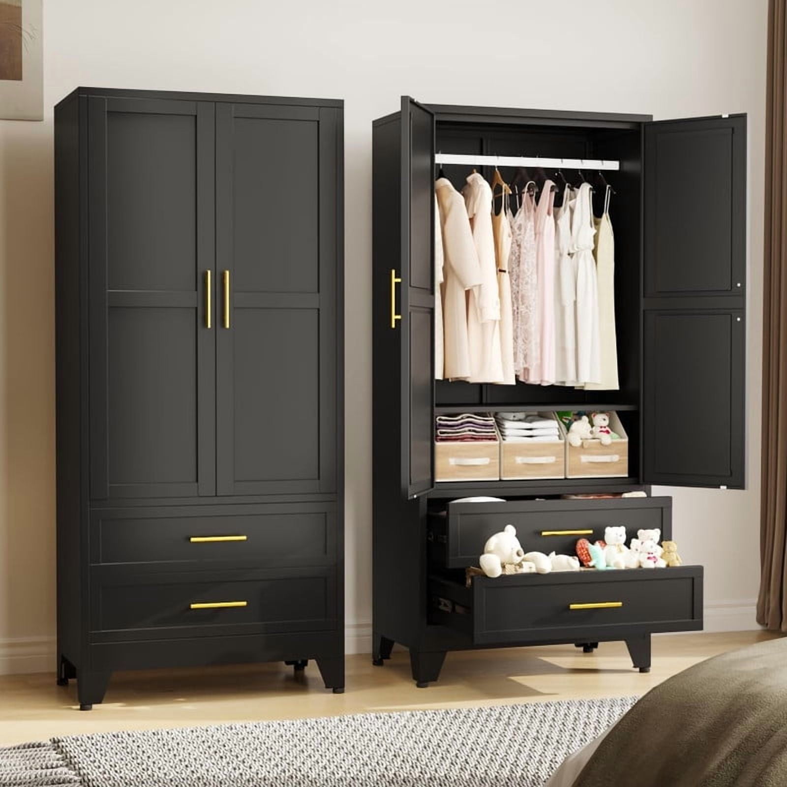 Click here for Erosoei Metal Freestanding Armoire Wardrobe Clost... prices