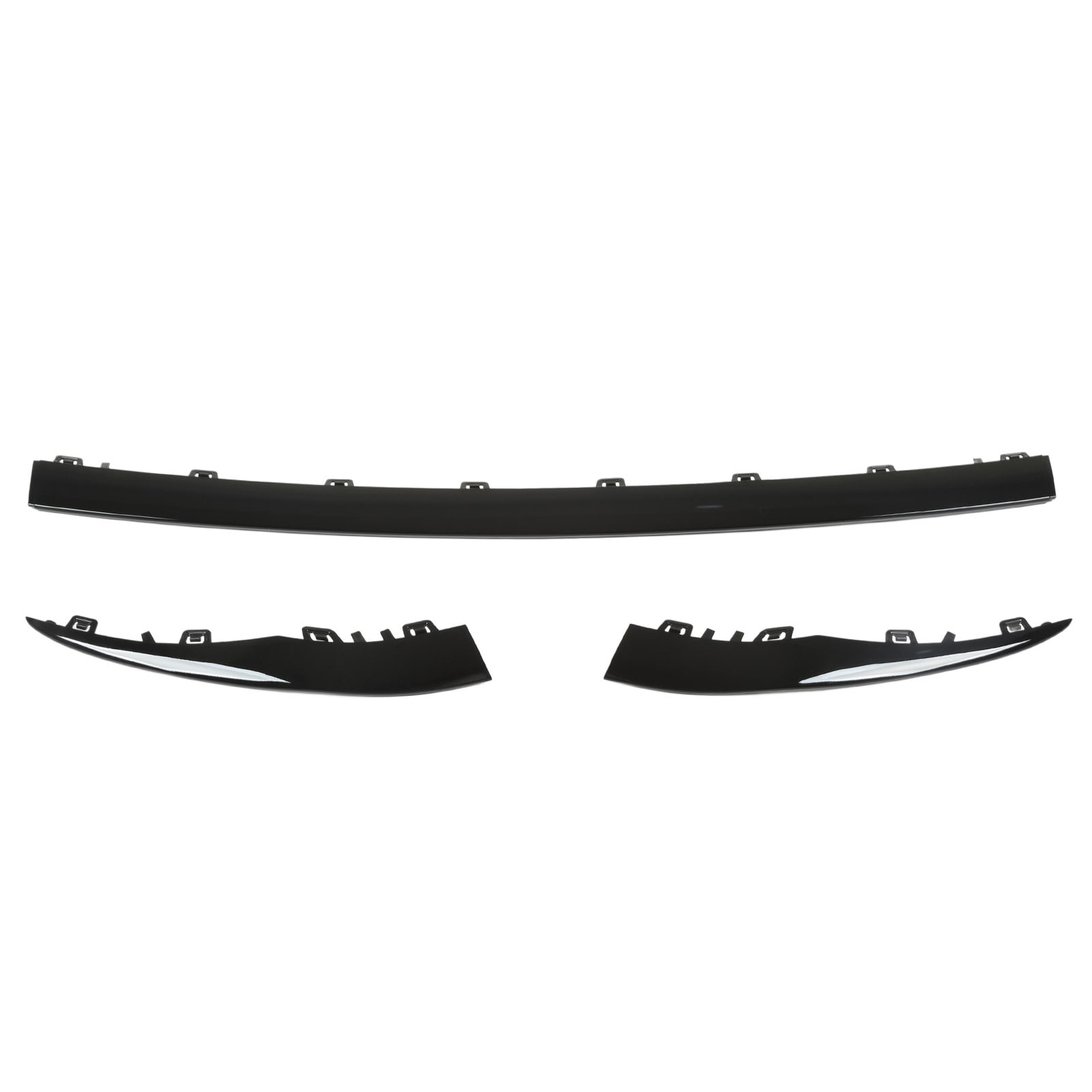 Front Bumper Trim Molding, Car Front Body Kit Gloss Black Direct Fit ...