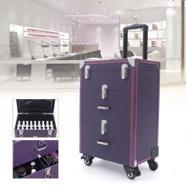 Omysalon Rolling Cosmetic Makeup Case Trolley for Professional with ...