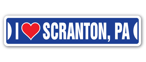 I LOVE SCRANTON, PENNSYLVANIA Street Sign pa city state us wall road ...