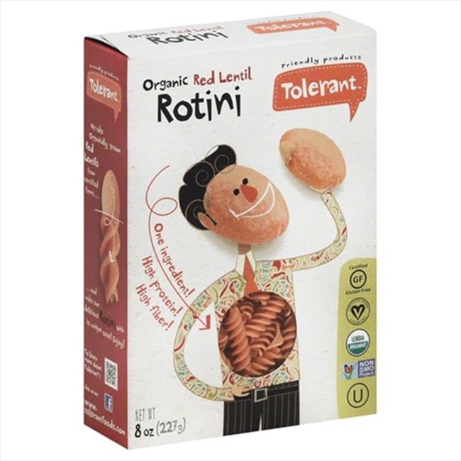 TOLERANT PASTA RED LENTIL ROTINI-8 OZ -Pack of 6 - Walmart.com