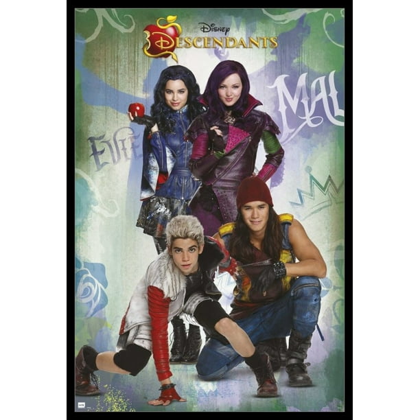 Disney Descendants Laminated & Framed Poster (24 x 36) - Walmart.com