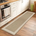 Area Rug 2x6ft Key Design Vintage Light Brown Area Rugs Washable Low ...