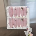 SP-158 Gentle Pink Cat 10 Pieces Light Therapy Handmade Wearing Nail ...