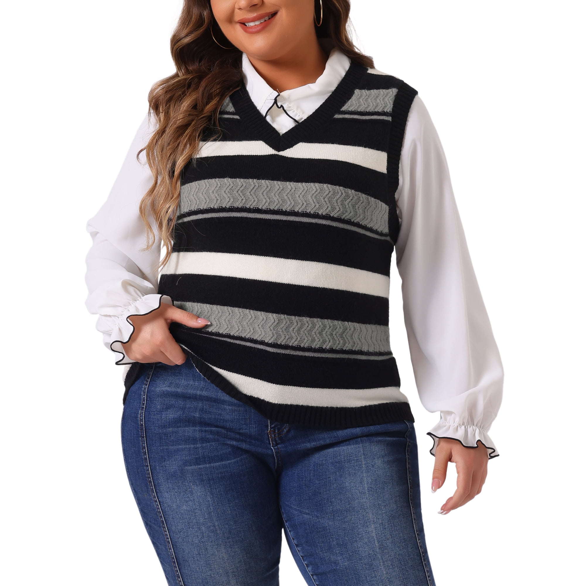 Click here for Agnes Orinda Plus Size Sweaters For Women Sleevele... prices