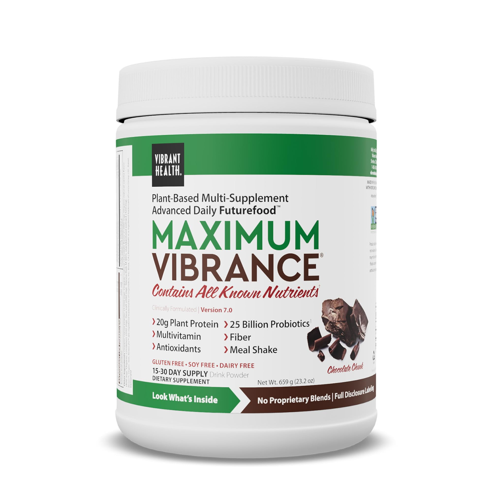 Vibrant Health, Maximum Vibrance, Complete Vegan Meal Shake with Plant ...