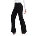 Womens Pants High Waist Flare Bell Bottoms Casual Slacks Leggings ...