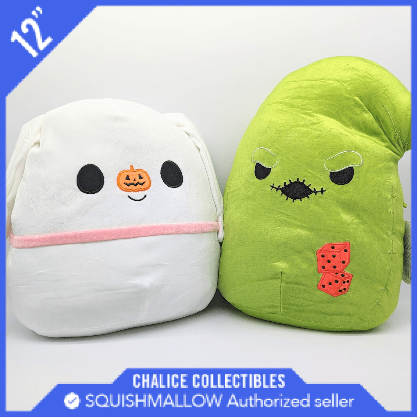 Squishmallow Kellytoy Plush NBC Oogie Boogie and Zero 12" Inch NWT NEW ...