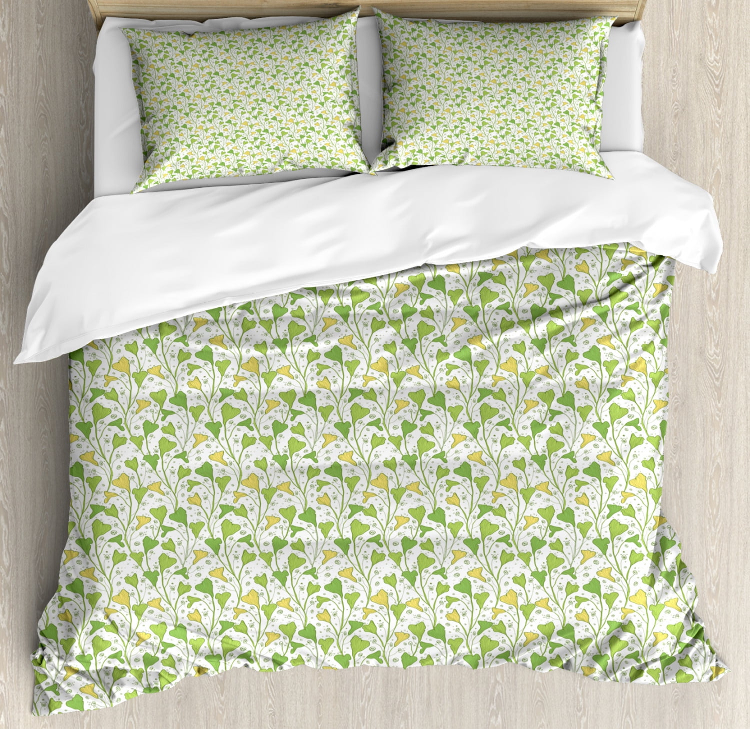 Botanical Duvet Cover Set King Size, Abstract Illustration of ...