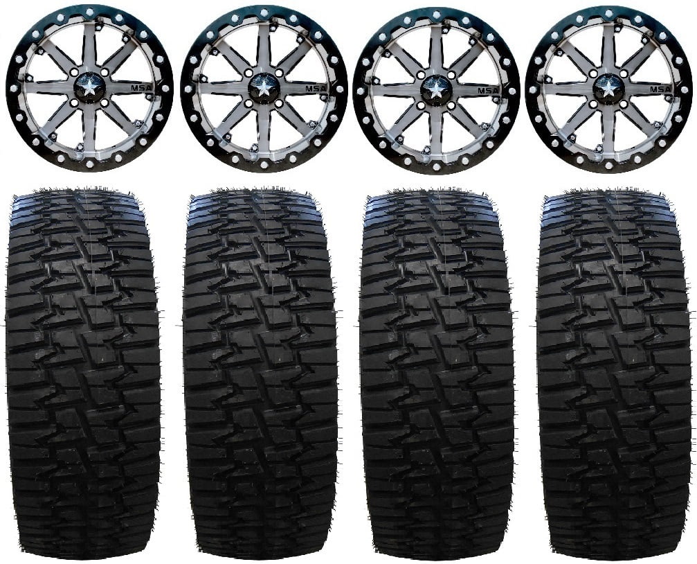 MSA Lok 15" UTV Wheels 33" Desert Race Tires Can-Am Maverick X3 / Honda ...