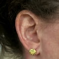 14k Gold Plated "Gold Nugget" Round Earrings Real 925 Sterling Silver ...