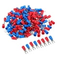 200pcs 16-14 AWG Red Blue Wire Connector Insulated Fork Terminal #4 ...