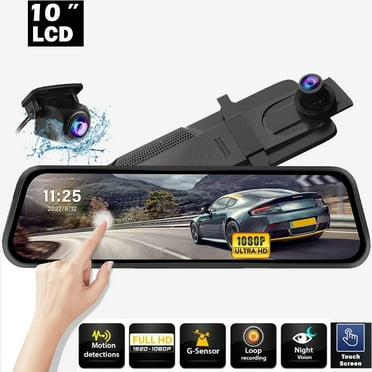 Free Shipping! Dash Camera, 10" 1080P Mirror Dash Cam with Full Touch ...