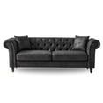 GOMYHOME 83" Chesterfield 3-Seater Sofa, High-Tech Faux Leather, Tufted ...