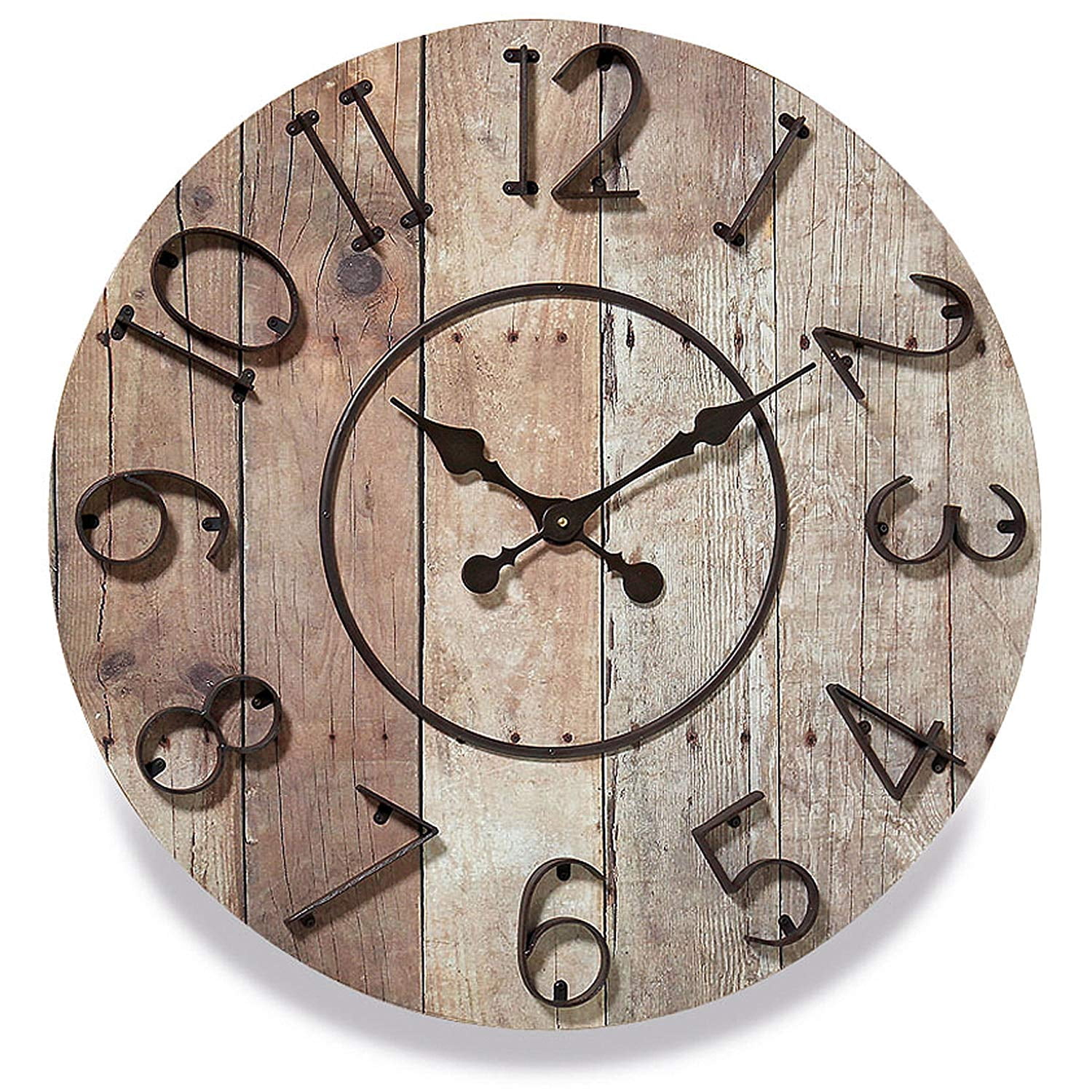 Iconic Farmers Wall Clock, Raised Iron Numerals, Quartz Movement, MDF ...