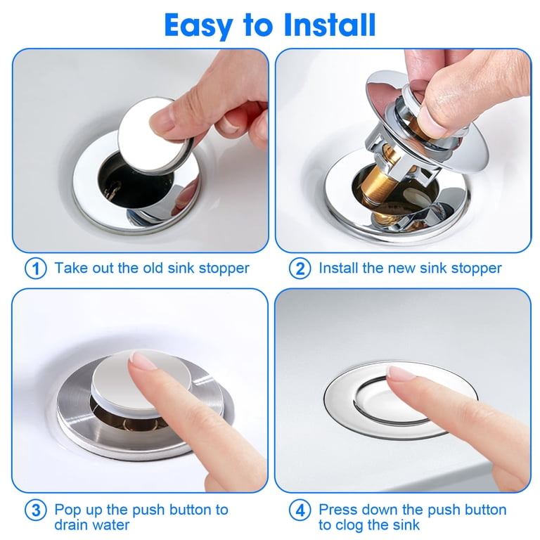Drain Hair Catcher Universal Bathroom Sink Stopper, For 1.1-1.5 Inch ...