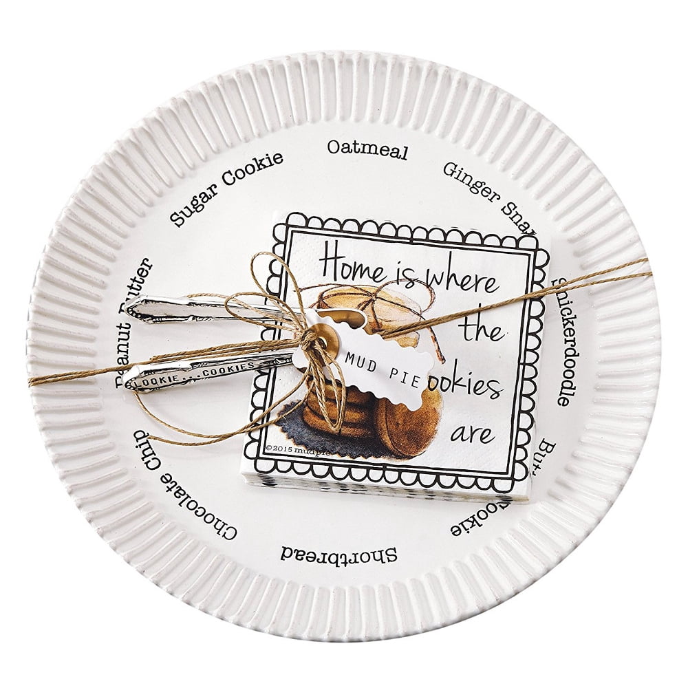 Mud Pie Circa Cookie Plate Set, White - Walmart.com - Walmart.com