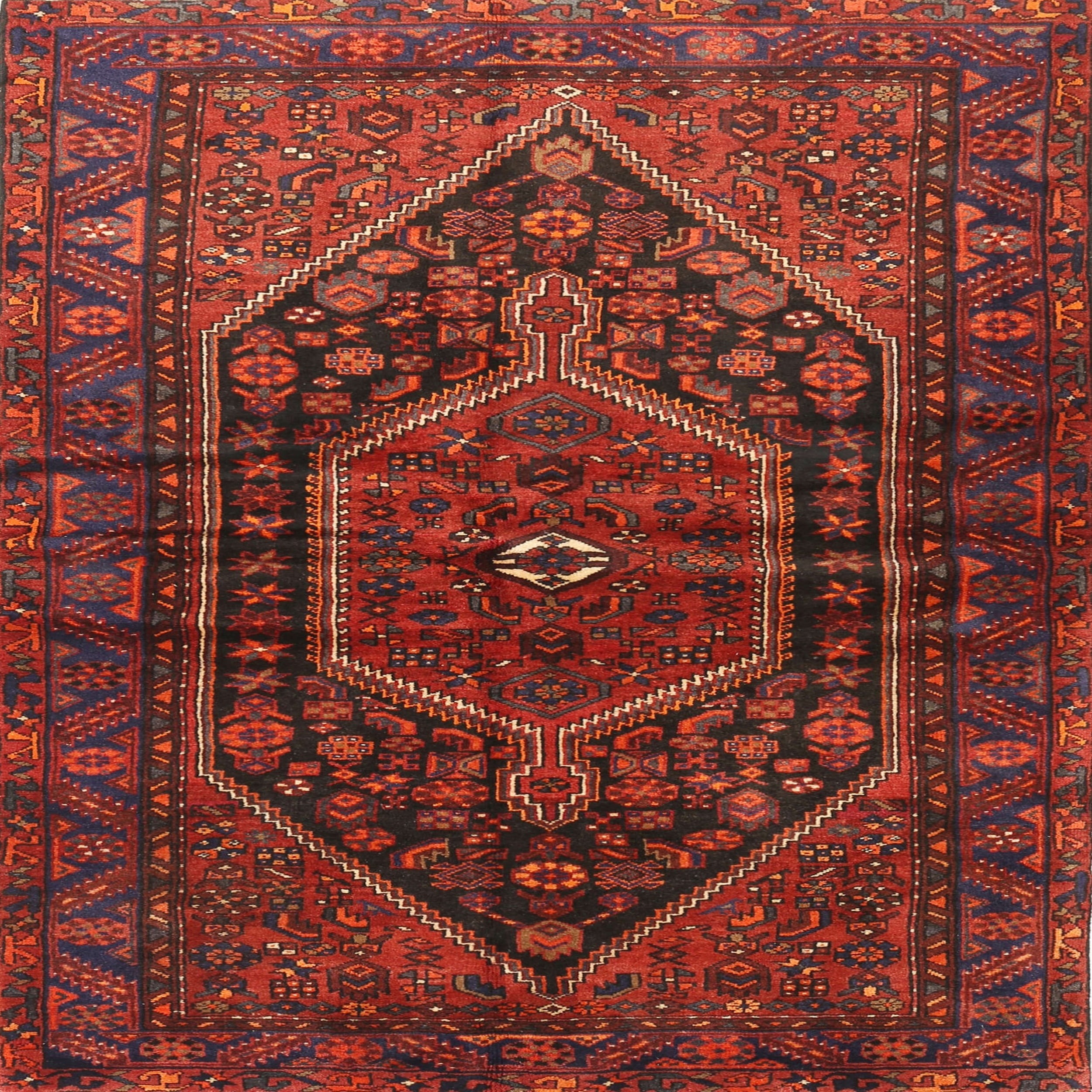 Ahgly Company Indoor Square Traditional Chestnut Brown Persian Area ...