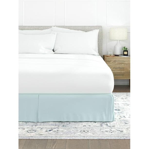 Comfort Canopy - 14 Inch Drop Pleated Aqua Dust Ruffle for Beds - Easy ...