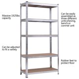 Costway 2 PC 71'' Heavy Duty Storage Shelf Steel Metal Garage Rack 5 ...