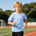 Boys Ice Silk Short Sleeve Tee Breathable Wicking Sport Yoga Summer Top ...