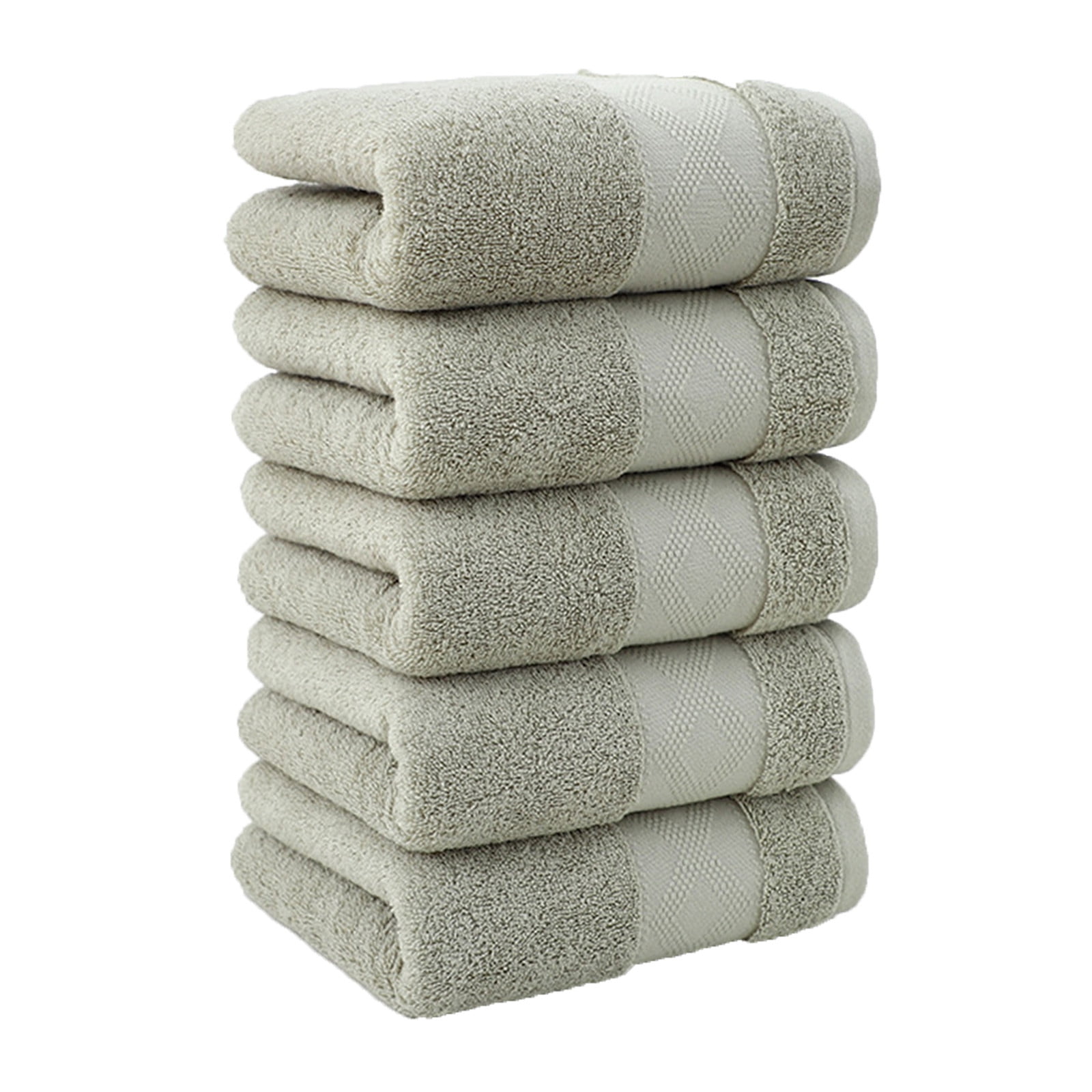 yulier 5 Pcs Cotton Hand Towels Set for Bathroom, 13" x 28" Solid Color ...