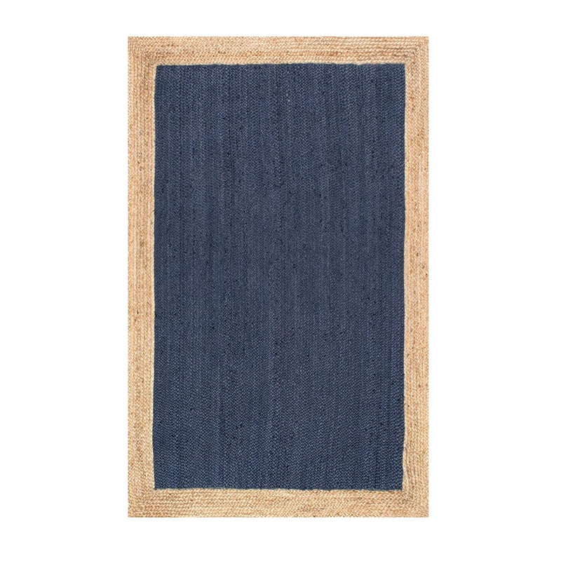 Jaipur Art And Craft Natural Fiber Blue Jute brown border Handmade ...