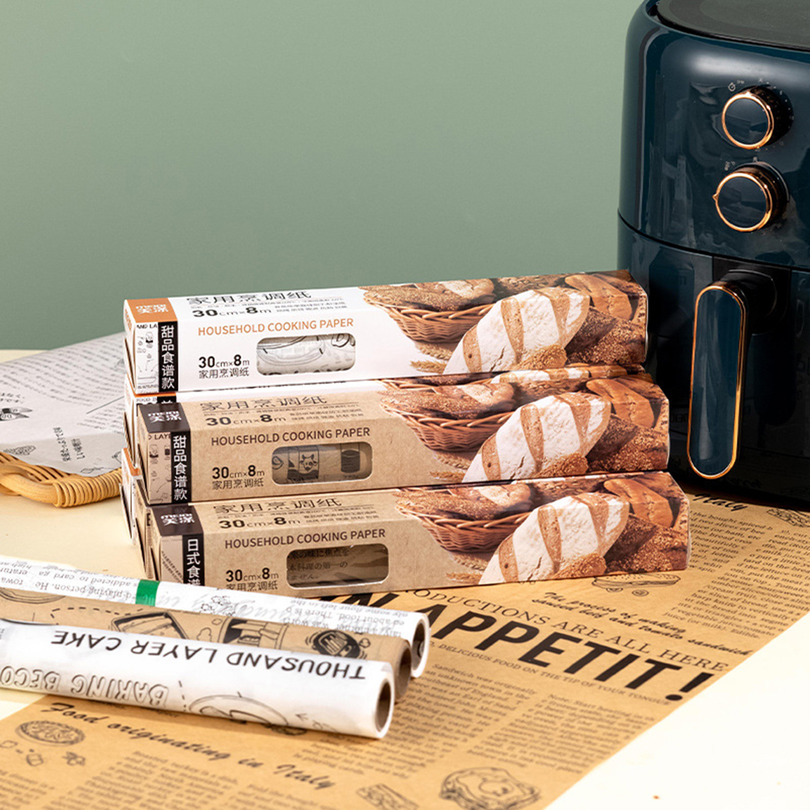 Disposable Non-Stick Baking Paper Roll - 30x800cm - Heat-Resistant ...