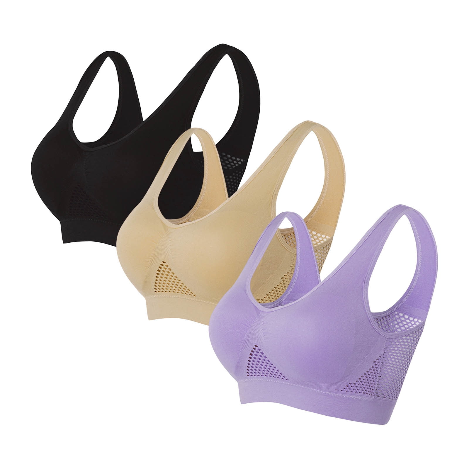 Click here for Amzcrzy 3pc Sports Bras For Women Breathable Solid... prices