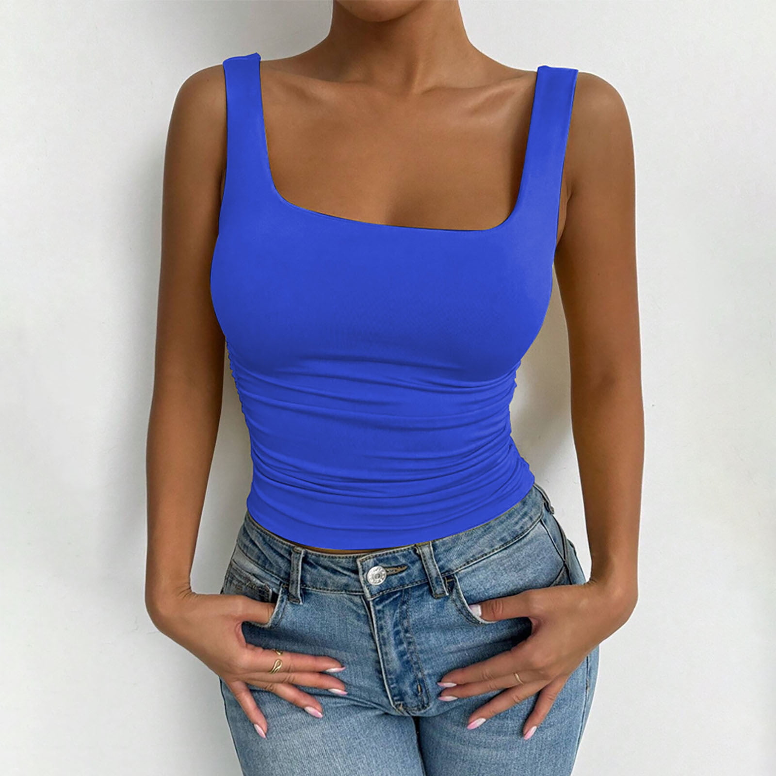 Click here for Timifis Tank Top For Women Sleeveless Solid Color... prices