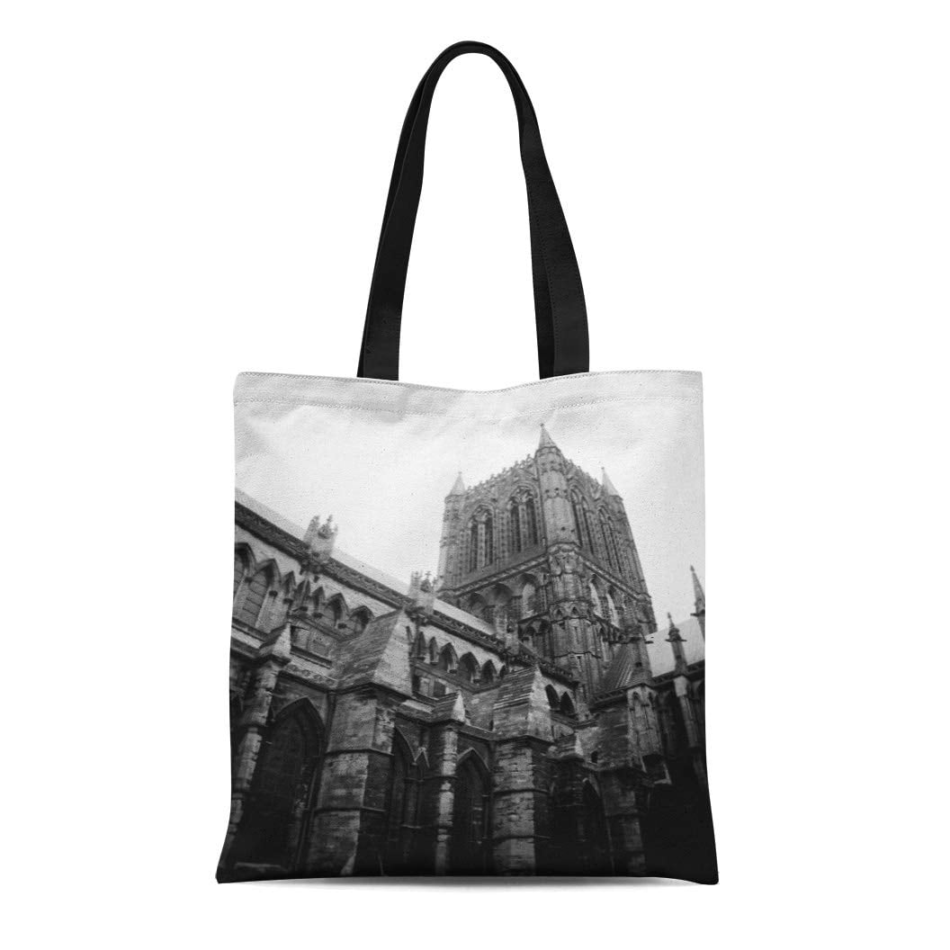 KDAGR Canvas Tote Bag Architecture Lincoln Cathedral Gothic Dark Grim ...