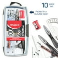 Maped Geometry Set, 10-Piece, Metal Compass & Measuring Tools for ...