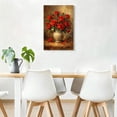 Red Roses in Vase Oil Painting Style Framed Canvas Wall Art - Classical ...