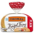 Thomas' Fresh Toast Wheat Bagel Thins, 8 count, Soft Pre-sliced, 13 oz ...
