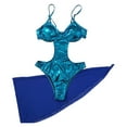 High Waisted Twisted Bikini 24 Years Of Foreign Trade Sexy Blue Shiny Bikini Yarn Skirt Two