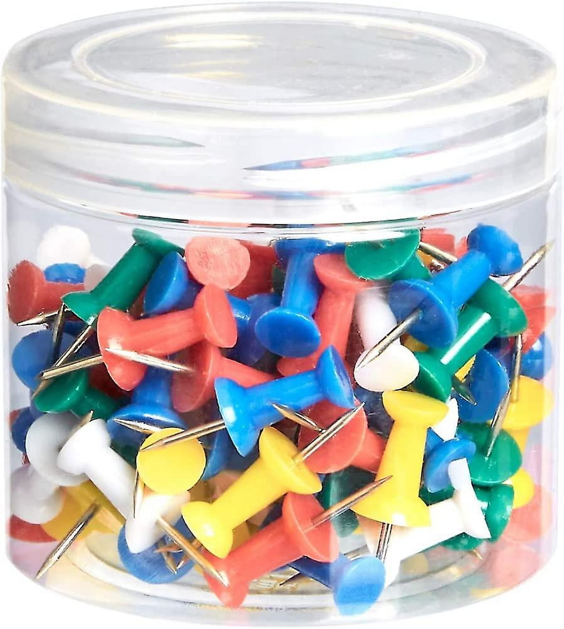 Chinchetas Basics Push Pin, varios colores, puntas de acero, 100 ...