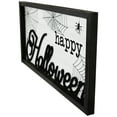 Northlight 23.5in Wooden Happy Halloween Wall Sign with Glitter Spiders ...