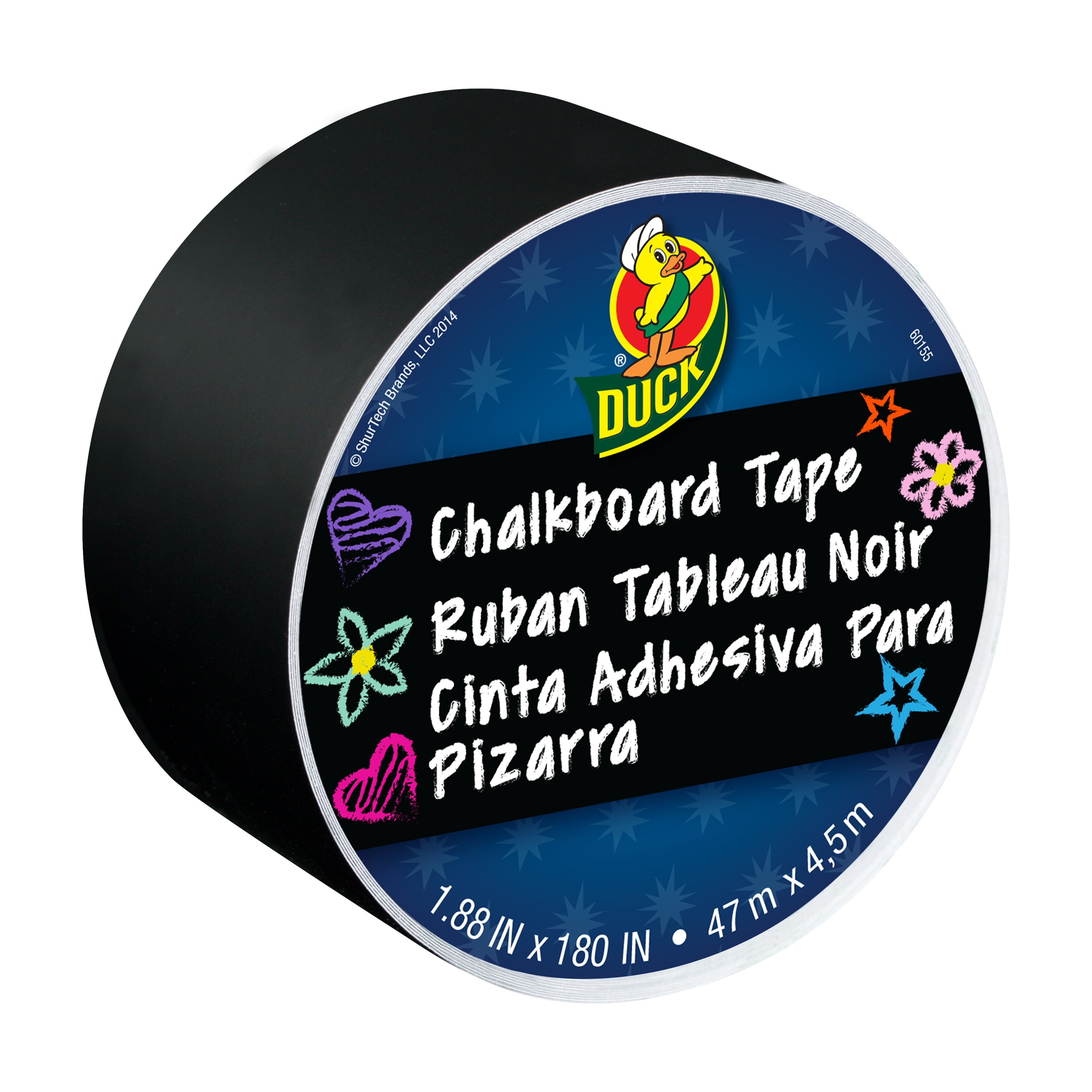 Duck Brand 1.88 in. x 5 yd. Black Colored Acrylic Chalkboard Tape ...