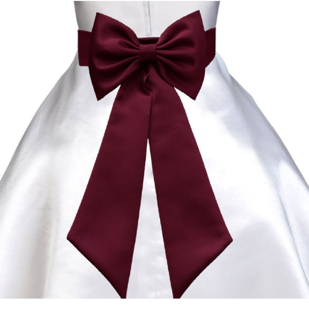 Ekidsbridal - Wedding Satin Tiebow Sash Bow Tie Sash with Velcro ...