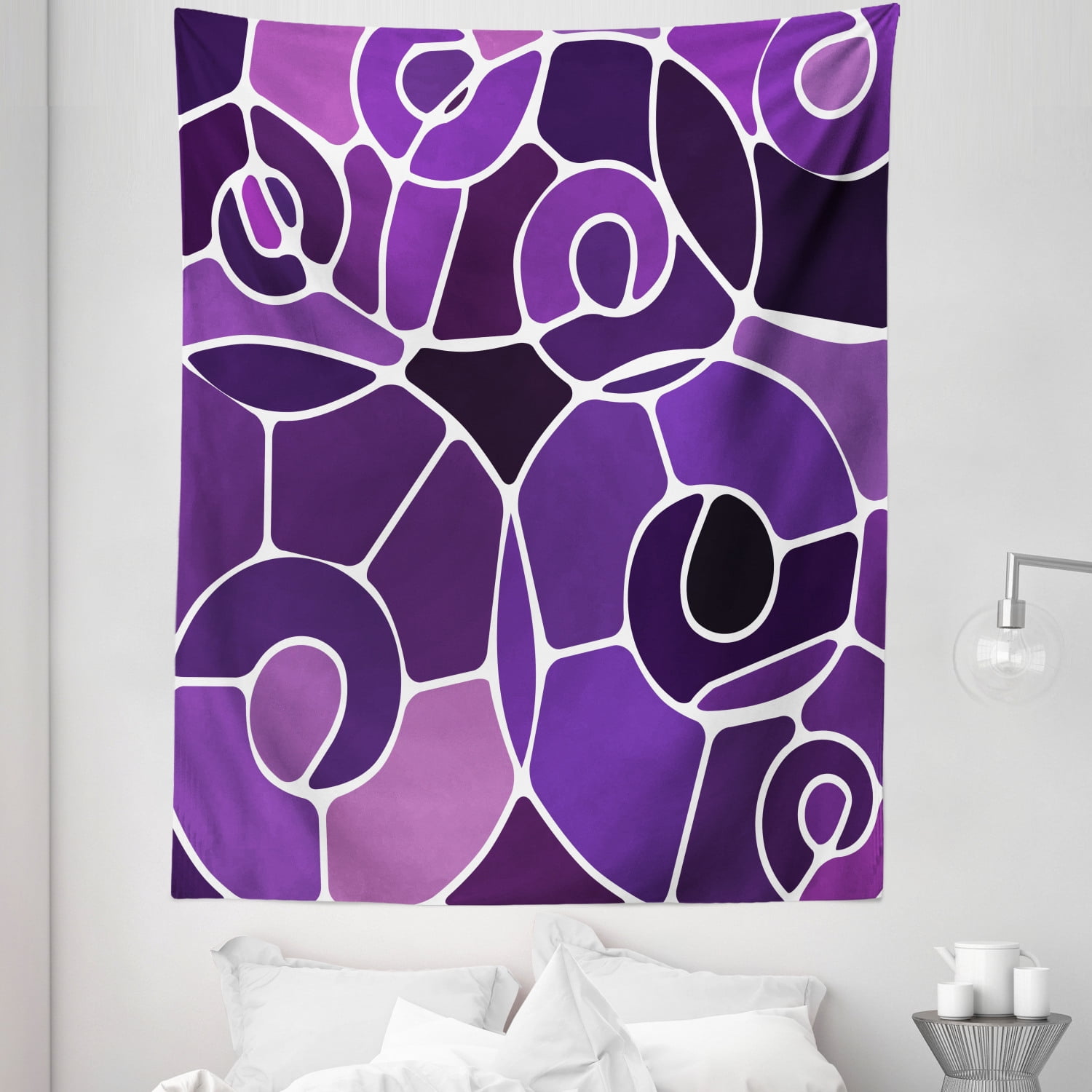 Modern Tapestry, Spiral Shapes of Bold Blocks in Different Purple ...